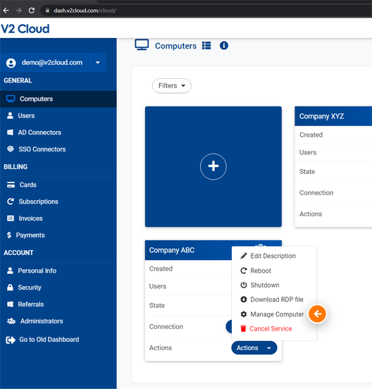 How to use the Console View from your Dashboard – V2 Cloud
